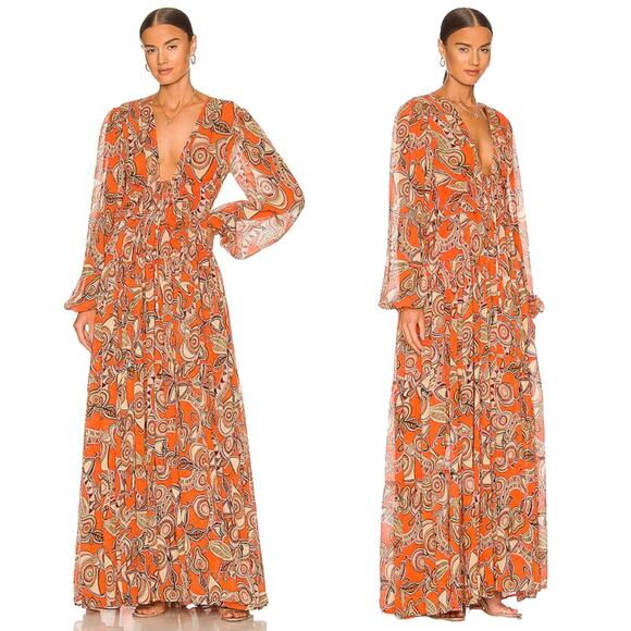 A.L.C. | Dresses | Alc Mariana Maxi Dress 6 Orange | Poshmark